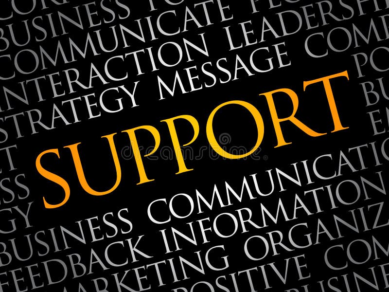 Support word cloud collage stock illustration. Illustration of collage ...
