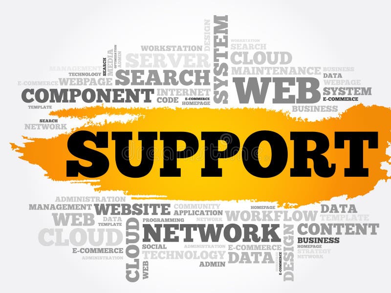 Support word cloud collage stock illustration. Illustration of ...