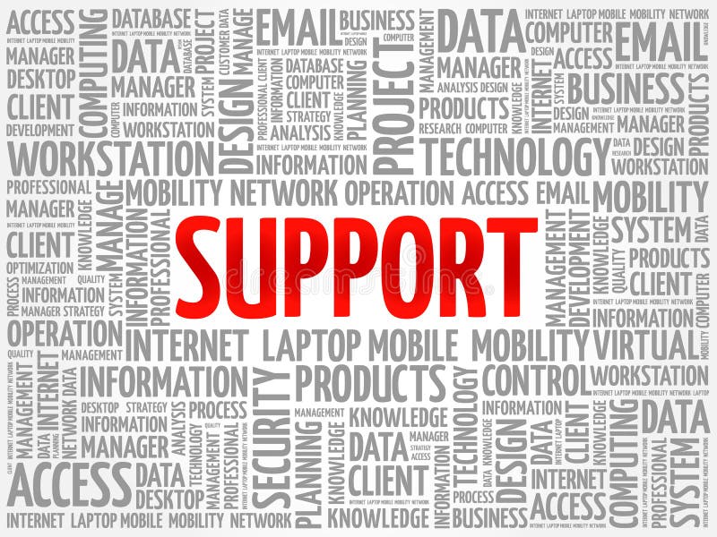 Support, Word Cloud Concept 6 Stock Illustration - Illustration of ...