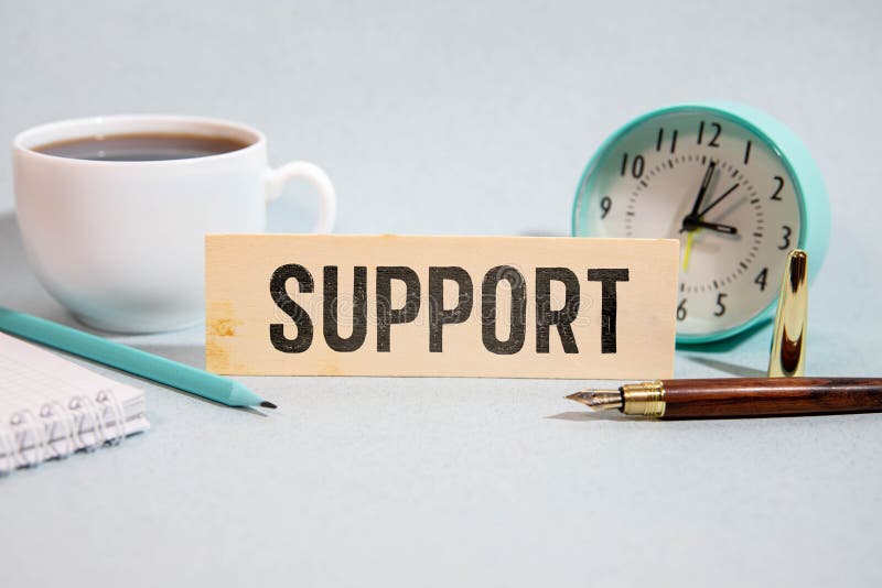 Support Word Written on Wood Block. Support Text Stock Photo - Image of ...