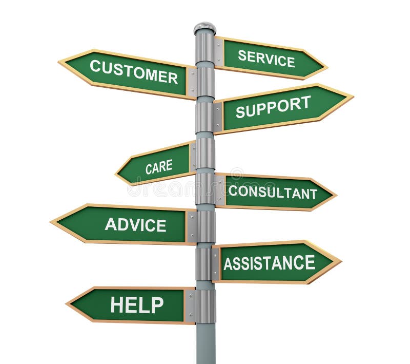 Sign Directions Support Help Tips Advice Guidance Assistance Stock ...