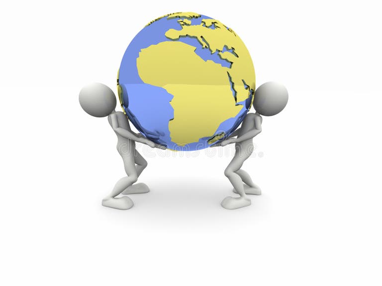 3d Man World Support Stock Illustrations – 745 3d Man World Support ...