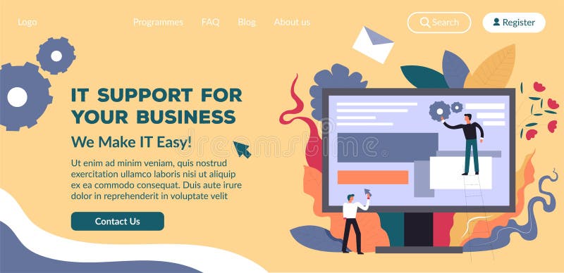 It Support for Your Business, we Make Project Easy Stock Vector ...