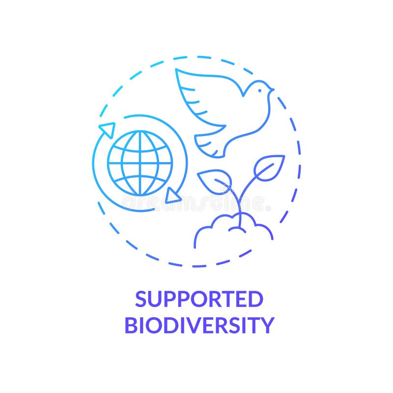 Supported Biodiversity Blue Gradient Concept Icon Stock Vector ...