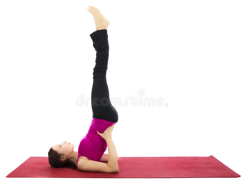 Supported Shoulder Stand Pose in Yoga Stock Photo - Image of shoulder ...