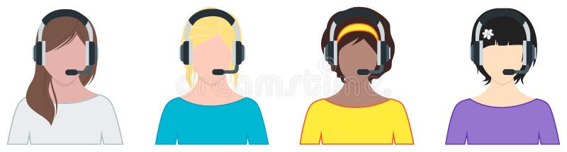 Different Colored Service Center Supporter Icons Stock Illustrations ...
