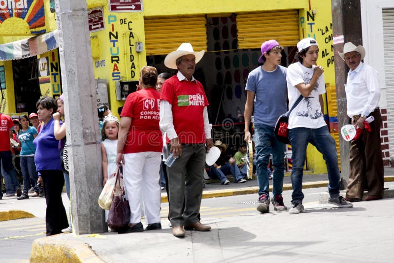Supporters of the PRI Candidate for President of M Editorial Stock ...