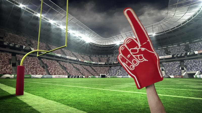 Supporters Waving Foam Finger Stock Footage - Video of person, grass ...