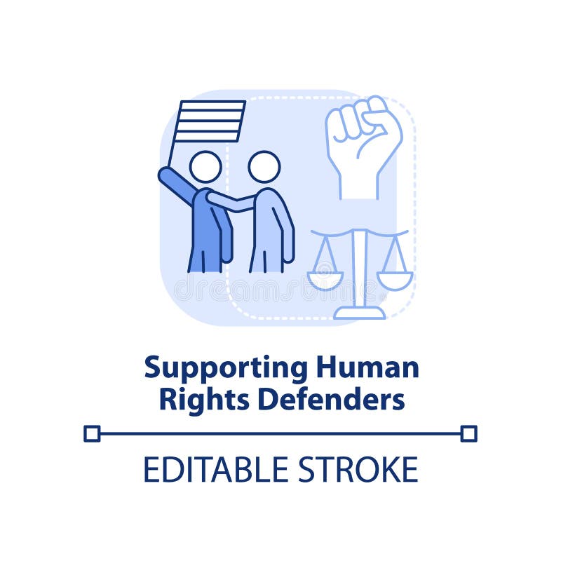 Supporting Human Rights Defenders Light Blue Concept Icon Stock Vector ...