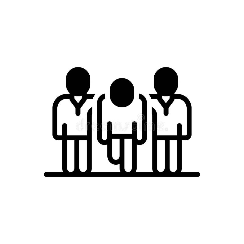 Black Solid Icon for Supporting, Group and People Stock Illustration ...