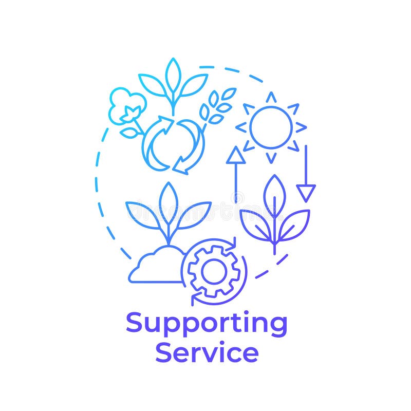 Supporting Service Blue Gradient Concept Icon Stock Illustration ...
