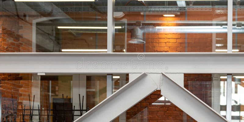 Supporting Structure of Building is Made of Welded Metal Profile. Metal ...