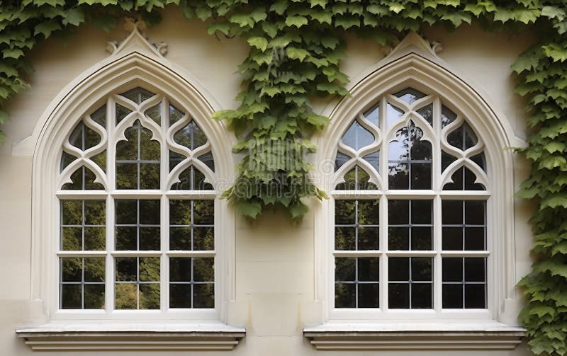 Supporting Wall: Oriel Windows Design on Generative Ai. Stock ...