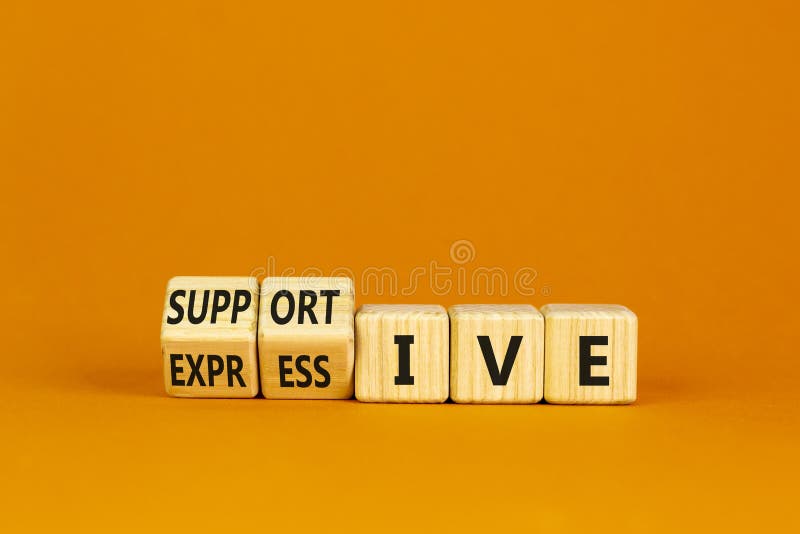 Supportive or Expressive Symbol. Turned Cubes and Changed Words ...