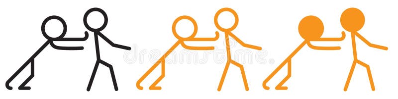 Supportive Man Pushing Another Person Icon for Assistance and Guidance ...