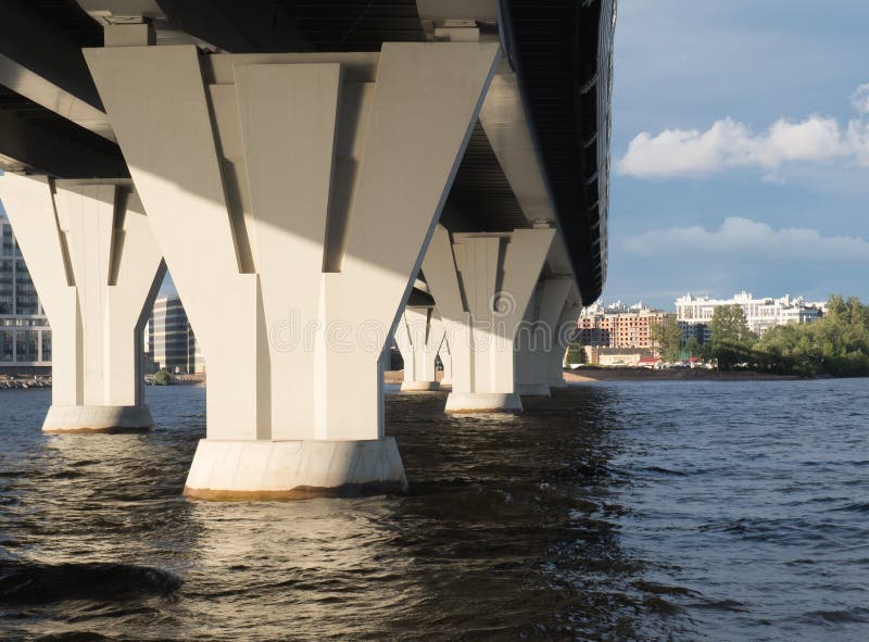 The supports of the bridge stock photo. Image of modern - 99711588