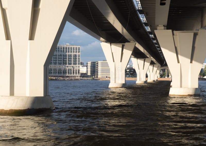 The supports of the bridge stock image. Image of drive - 101424867