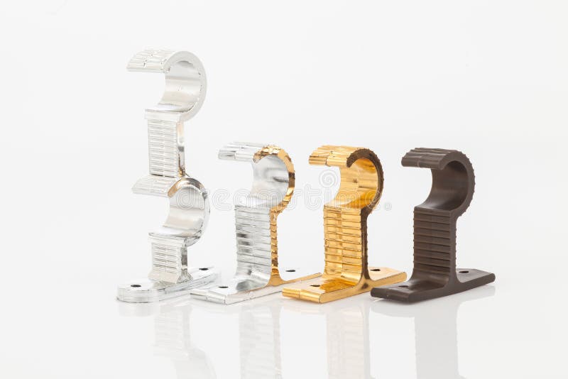 Supports for Curtain Poles on White Background Stock Photo - Image of ...