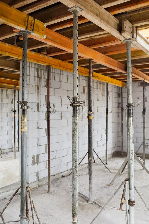 The Supports of Monolithic Floor Formwork at a Construction Site. Stock ...