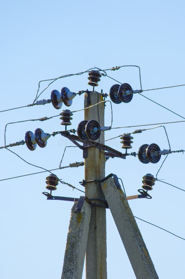 Supports for Overhead Power Transmission Lines Stock Image - Image of ...