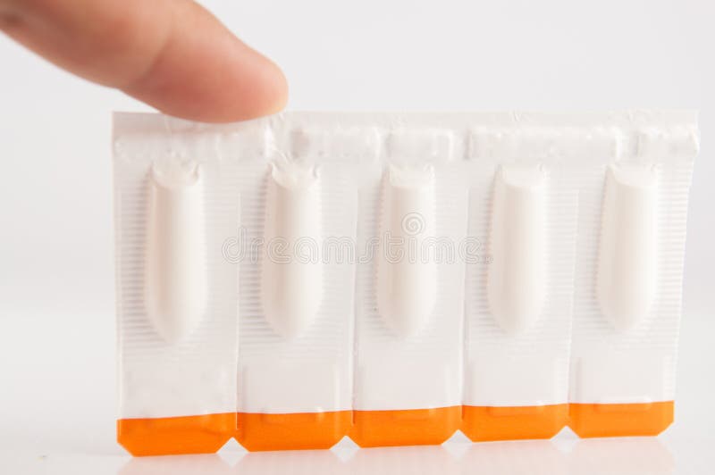 Suppository Tablet on White Background Stock Photo - Image of pain ...