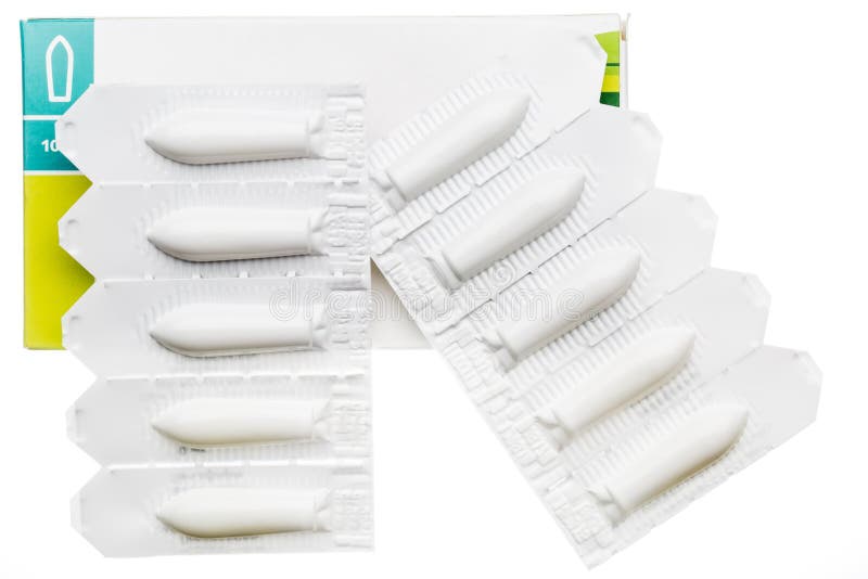 Supposta Vaginale in Pacchetto E Scatola Di Plastica Della Striscia ...