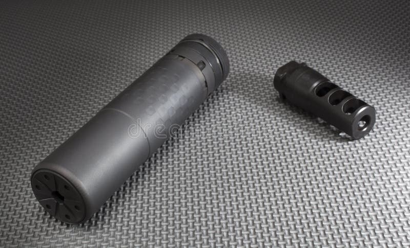 Suppressor and adapter stock photo. Image of silencer - 59563954