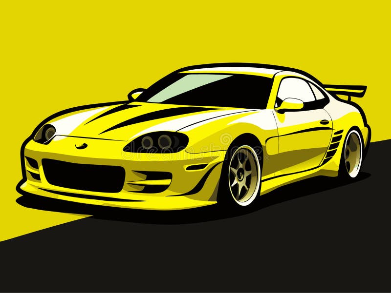 Supra Yellow Supra Car Vector Illustration Automotive Art Vectorize ...