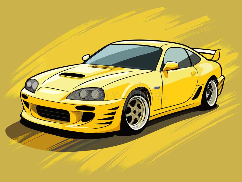 Supra Yellow Supra Cartoon Vector Illustration Image Art Vectorize ...