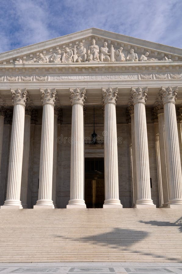 Steps and Pillars of the Supreme Court Building in Washington DC Stock ...