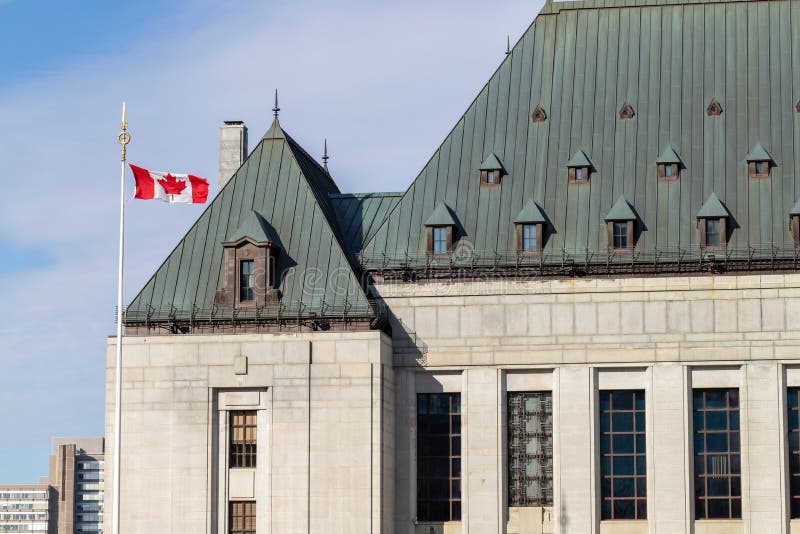Supreme Court of Canada Building with Flag. Stock Image - Image of ...