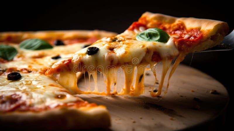 Supreme Margherita Pizza Lifted Slice, Sharp Focus on Lifted Slice ... Supreme Margherita Pizza Lifted Slice, Sharp Focus on Lifted Slice ...