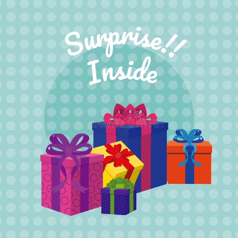 Suprise inside gift boxes stock vector. Illustration of holiday - 112062142