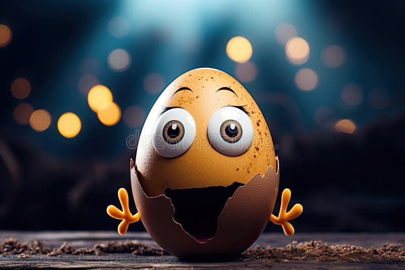 Suprised Happy Easter Egg AI Generated Stock Illustration ...