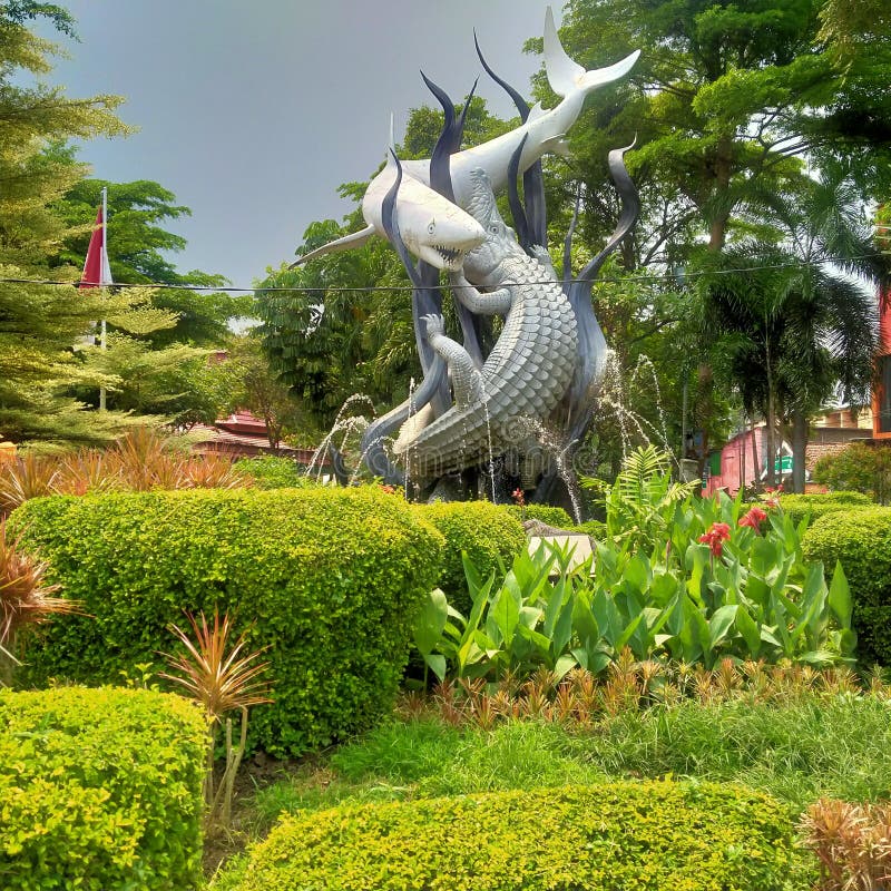 Sura & Baya Monument, Surabaya East Java Stock Photo - Image of flower ...