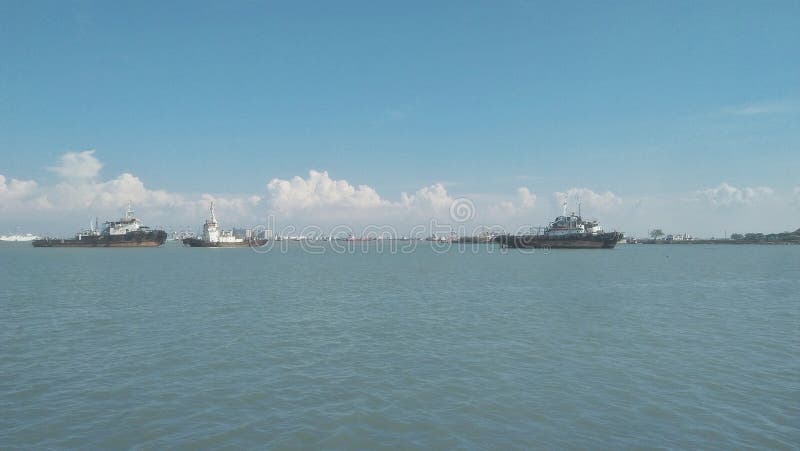 Surabaya East Java Indonesia. a Picture of Ship that Anchored in Java ...