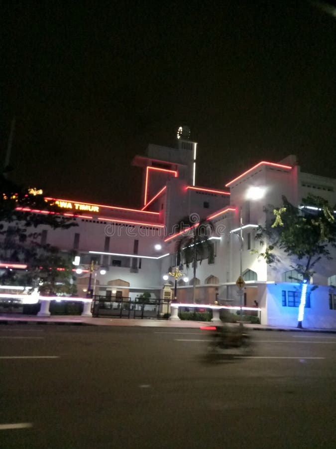 Surabaya at night editorial stock photo. Image of street - 110469938