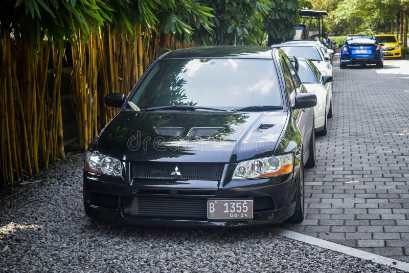 Black Mitsubishi Lancer Evolution VII CT9A in JDM Run Car Meet Front ...