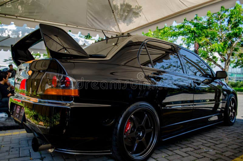 Black Mitsubishi Lancer Evolution IX CT9A Sedan Editorial Photo - Image ...