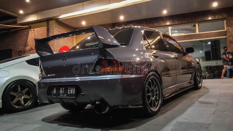 Grey Mitsubishi Lancer Evolution IX MR on Parking Lot Editorial Image ...