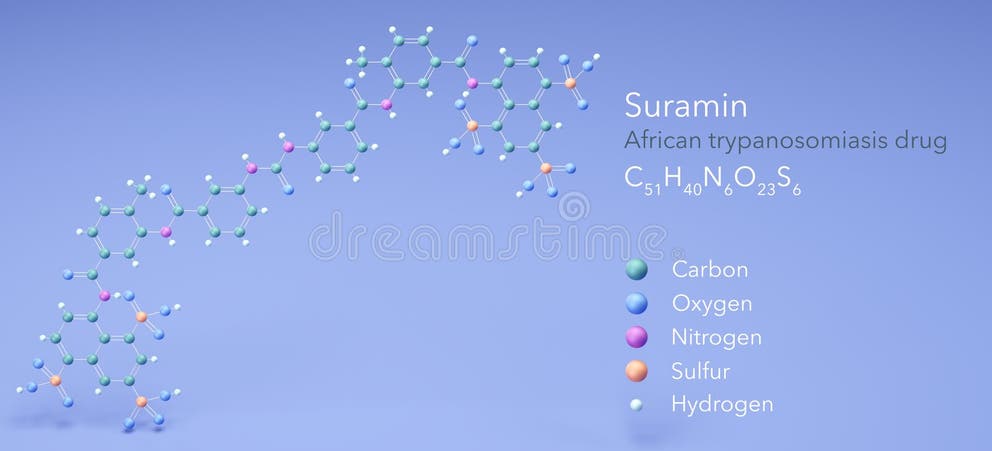 Suramin Molecule, Molecular Structures, Antrypol, 3d Model, Structural ...