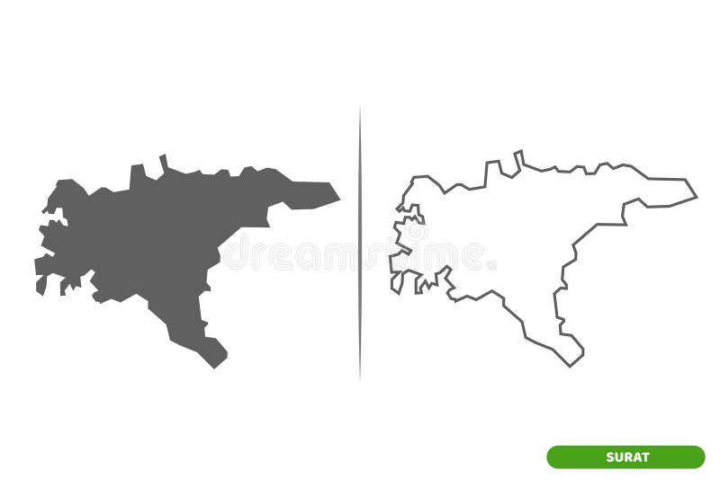 Surat District of Gujarat State Map Stock Vector - Illustration of ...