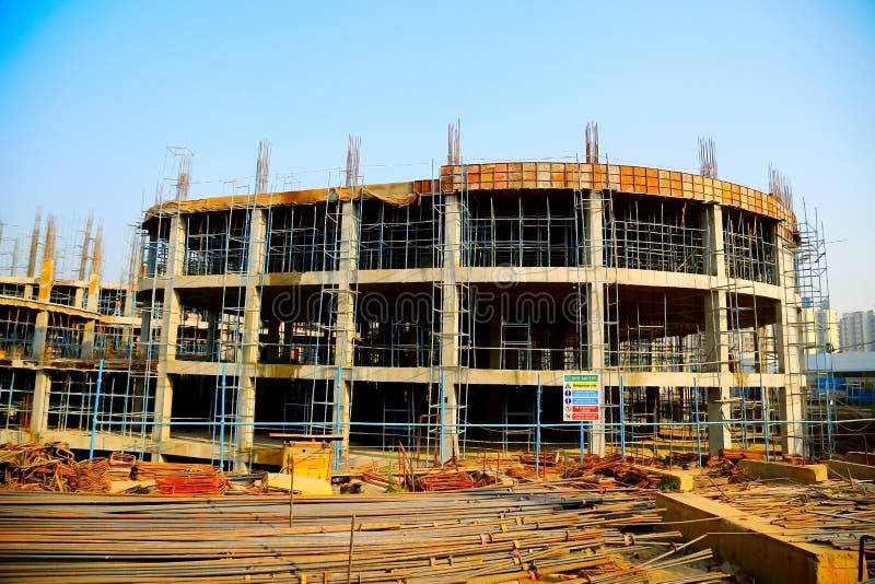 Surat, India - March 2018 : Top View of New Construction of Building in ...