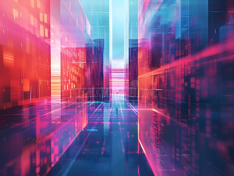 Abstract Cybersecurity Architecture Background Concept with Futuristic ...