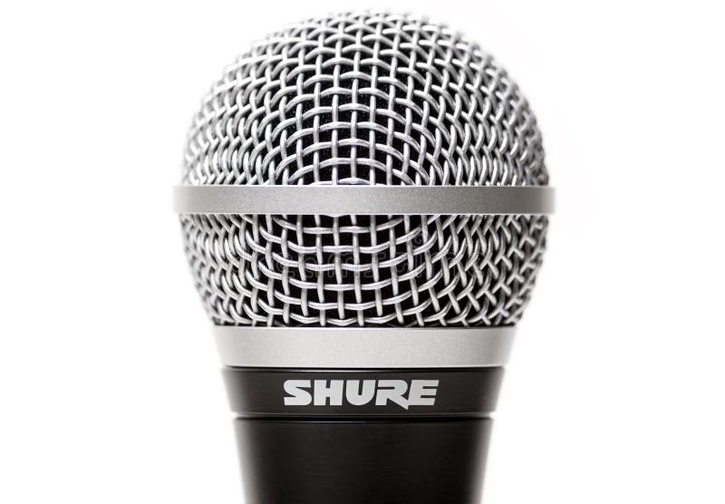 Sure SM58 Vocal Microphone Close Up Isolated Editorial Photo - Image of ...
