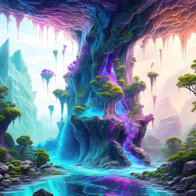 Sureal forest design stock illustration. Illustration of tree - 283447676