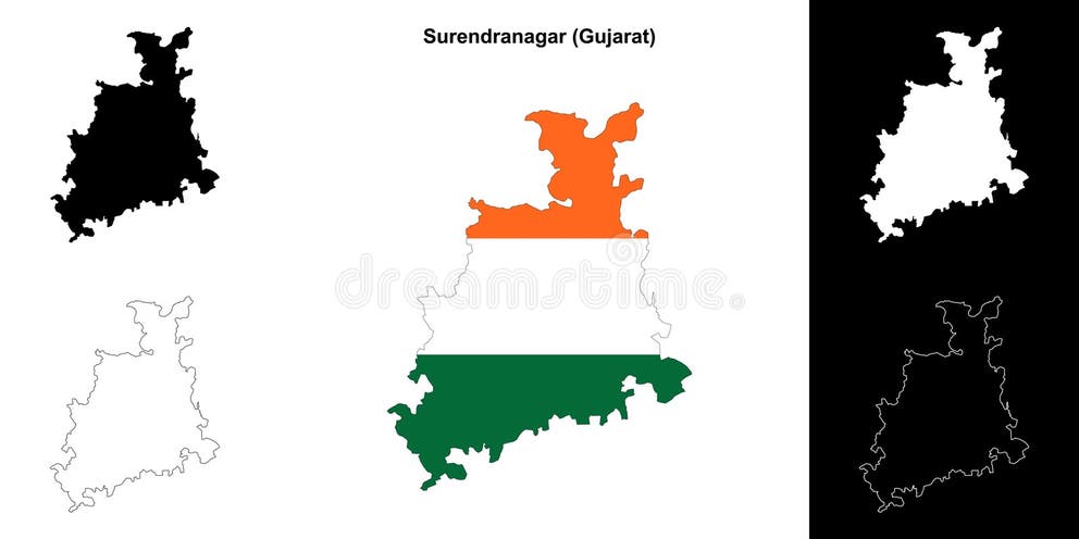 Surendranagar outline map stock vector. Illustration of isolated ...