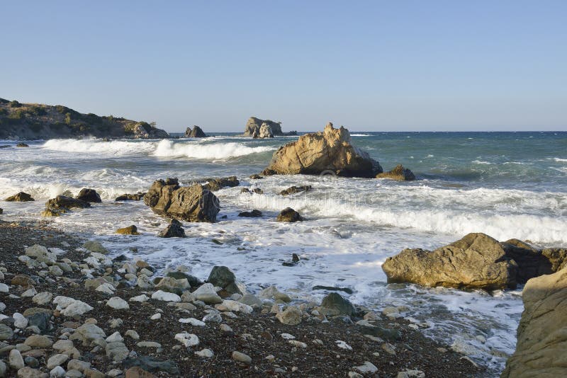 Surf on Beach stock photo. Image of windswept, cyprus - 67959080