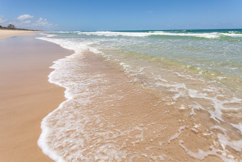 Surf Beach Waves on Tan Sandy Beach Stock Image - Image of beach, wave ...