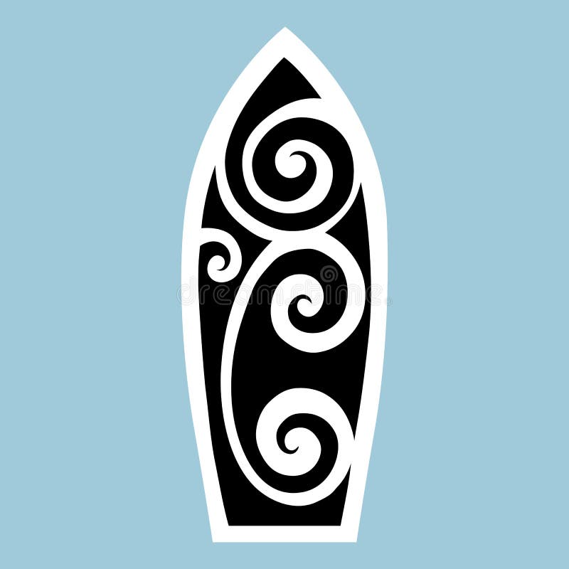 Surf board. Tattoo style stock vector. Illustration of aztec - 56433392